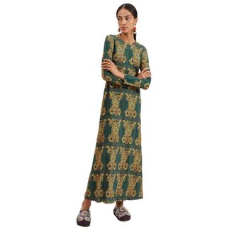 La DoubleJ Lang&auml;rmliges Swing-Kleid - - Dresses - Damen - Gr&uuml;n - XS