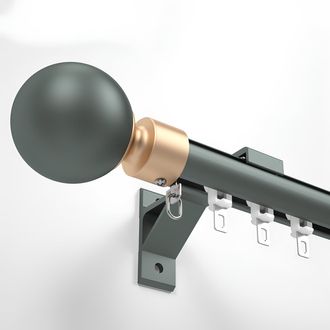 Generic Einzel-vorhangstange, Schienenvorhang, Vorhangschienen-Set Mit Rundem Dekorativem Kopf, Wandvorhangschiene F&uuml;r Wohnzimmer Schlafzimmer Balkon(Blue,270