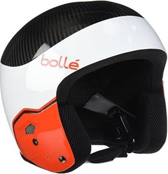 Bolle MEDALIST CARBON PRO White Red Shiny S-M 53-56, Skihelm, Medium, Unisex Erwachsene