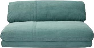 Miliboo Chauffeuse Convertible 2 Places en Tissu Velours c&ocirc;tel&eacute; Vert c&eacute;ladon Spencer