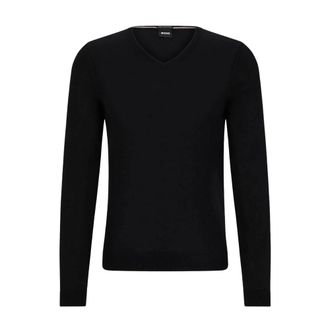 HUGO BOSS Melba V-Ausschnitt Pullover - - Knitwear - Herren - Schwarzk - S