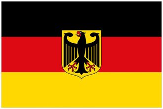 Wallario selbstklebendes Poster - Deutsche Flagge mit Wappen, Aufkleber in Premiumqualit&auml;t, Klebefolie Gr&ouml;&szlig;e: 61 x 91,5 cm (Maxiposter)