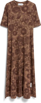 Armedangels Damen Jerseykleid aus Bio-Baumwoll Mix ZURAA Autumn Garden Slim Fit Pale Umber