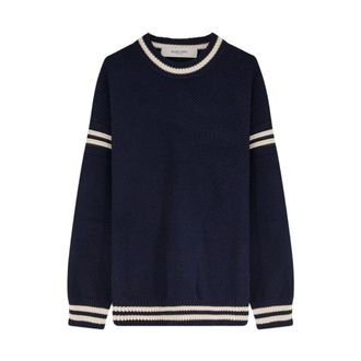 Golden Goose Homme, Pulls, Bleu, Taille: L Pull en maille gaufr&eacute;e Journey
