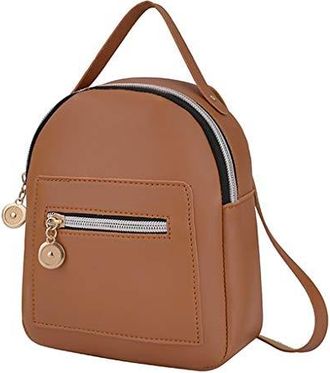 Generic Sac à dos à bandoulière pour femme avec lettres mobiles - Sac à dos tendance pour petit téléphone - Sac à dos de randonnée pour chien, marron, taille 