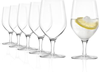 Stölzle Mineralwasser Ultra 6er-Set 450ml - Edle Trinkgläser für Wasser, Saft & Drinks - Wassergläser mit Stiel aus bleifreiem Kristallglas - Spülmaschinen- &