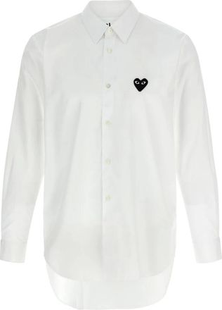 Comme Des Gar&ccedil;ons Homme, Chemises, Blanc, Taille: M Heart-patch Poplin Shirt