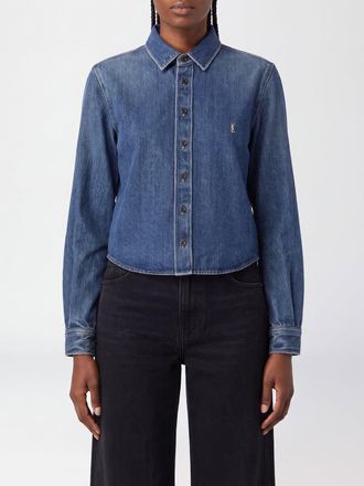 Saint Laurent Hemdbluse Damen Farbe Blau