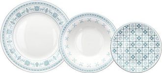 Tognana Polar Tafelservice für 6 Personen, 18-teilig, Porzellan, hellblau