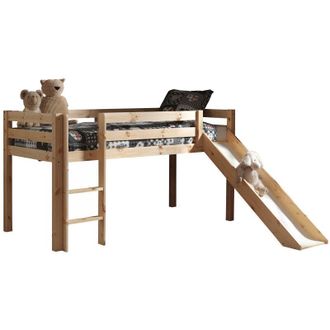 DRAWER Drawer - Lit enfant mezzanine avec toboggan en bois 90x200cm - Bois clair - Luna