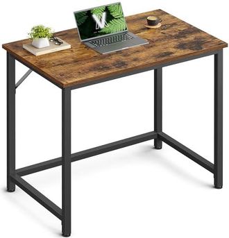 Vasagle Tisch, Computertisch, B&uuml;rotisch, 80 x 50 x 76 cm, f&uuml;r Arbeitszimmer, Schlafzimmer, Wohnzimmer, vintagebraun-tintenschwarz LWD038B01V1