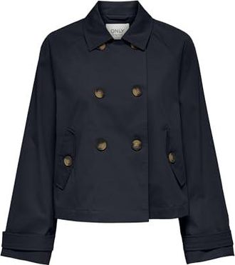 Only Onlapril OTW Noos Trench Short Trenchcoat, Bleu Nuit, L Femme