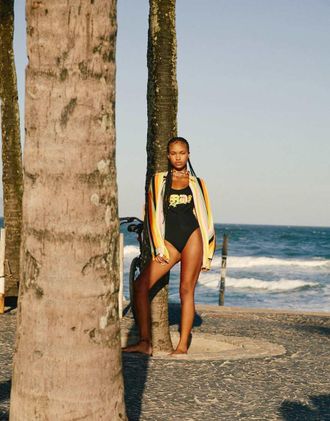 Rip Curl x Farm Rio - Bunt gestreiftes Strandhemd