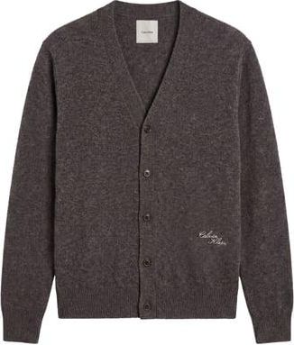 Calvin Klein Cardigan droit en laine m&eacute;lang&eacute;e