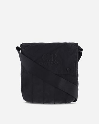 C.P. Company Plain Paper Touch Mixed Shoulder Bag Black