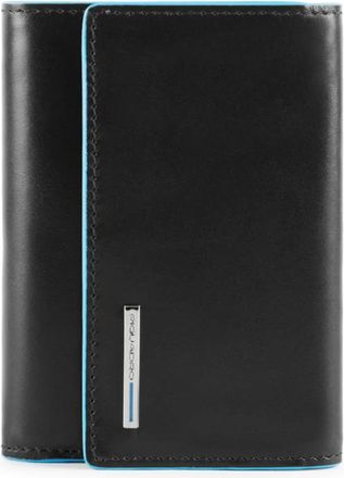 Piquadro Femme, Accessoires, Noir, Taille: ONE Size Portefeuille à 3 volets femme en cuir avec porte-cartes de crédit et protection Rfid, petit format