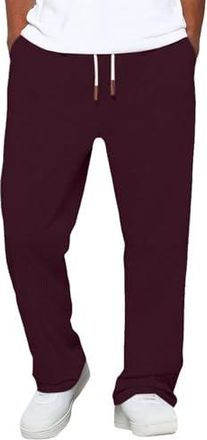 Generic Pantalon de jogging d&eacute;contract&eacute; et tendance pour homme avec taille &eacute;lastique pour les sorties quotidiennes Coupe d&eacute;contract&eacute;e Pantalon souple, Rouge, 