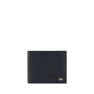 Ferragamo Schwarze Kalbsleder Bos Taurus Geldb&ouml;rse
