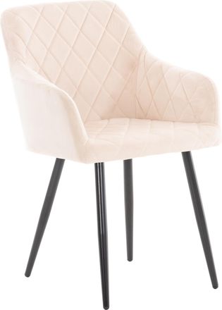 Clp Esszimmerstuhl Shila I Samt I Stoff I Gesteppt I Mit Bodenschonern, Farbe:beige, Material:Samt
