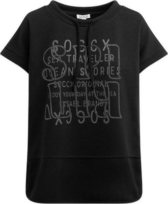 soccx Rundhalsshirt mit Seitenschlitze