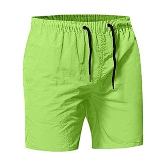 Generic Short de bain d&eacute;t&eacute; multifonction pour homme - 5 minutes - Couleur unie - Pour la plage, le sport, le fitness, les vacances, vert menthe, 3XL