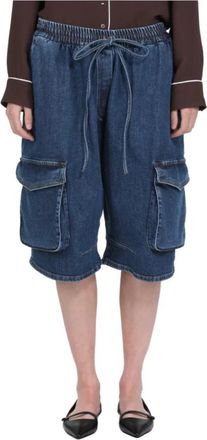 N&deg;21 Femme, Shorts, Bleu, Taille: 34 FR Pantalon en denim longueur genou