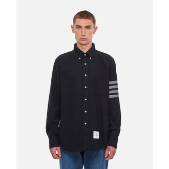 Thom Browne Homme, Chemises, Bleu, Taille: XL Colletto Button-Down
