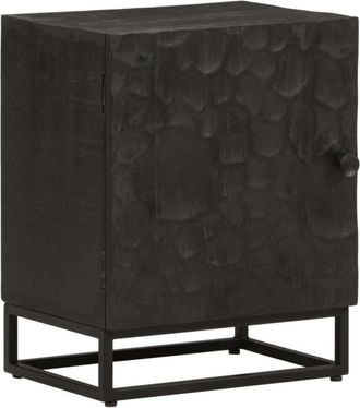 vidaXL Table de chevet noir 40x30x50 cm bois massif manguier et fer Vidaxl