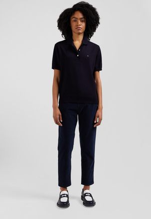 Eden Park Pull Manches Courtes &Agrave; Col Polo En Laine Bleu Marine Coupe Regular