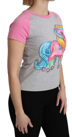 Moschino Womens Gray And Pink Cotton T-Shirt My Little Pony Top
