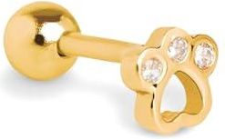 Singularu Boucle doreille seule Mini Patte. Argent sterling 925 avec finition plaqu&eacute; or 18 carats. Fermoir &agrave; vis. Bijoux pour femme