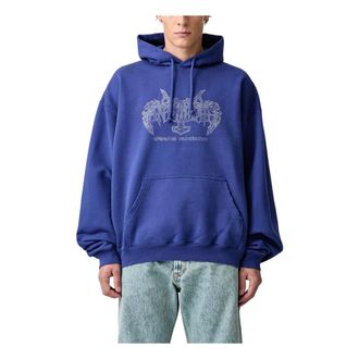 VETEMENTS Sweat &agrave; capuche Antihate - Homme - Sweatshirts et sweats &agrave; capuche - Bleu - Taille: M