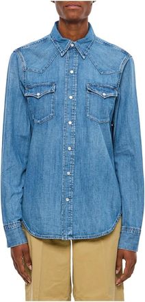 Polo Ralph Lauren Femme, Blouses et Chemises, Bleu, Taille: 40 FR Camicia in denim