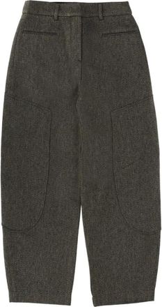 Ganni Femme, Pantalons, Vert, Taille: 40 FR Mouline Curved Pantalons