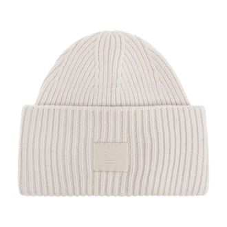 Acne Studios unisex, Accessoires, Gris, Taille: ONE Size Logo Patch Beanie