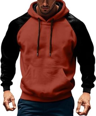 Generic Sweat &agrave; capuche surdimensionn&eacute; &agrave; manches longues avec imprim&eacute; animal, coupe d&eacute;contract&eacute;e pour homme, Orange, 3XL