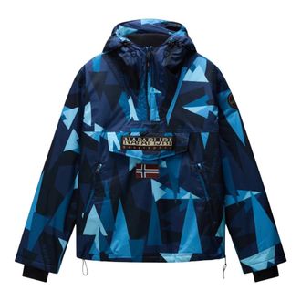 Napapijri Rainforest Next All Over Print Anorak Jacke - - Sport - Herren - Blau - M