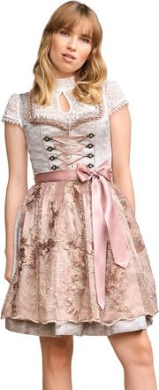 Kr&uuml;ger MADL Dirndl Emilija 414169 | Hellgrau Elegantes Trachtenkleid mit 50 cm Rockl&auml;nge - f&uuml;r Wiesn & Festliche Anl&auml;sse (DE/NL/SE/PL, Numerisch, 34, Regular