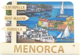 Generic Menorca Magnet Holz Souvenir Spanien Insel Balearen Urlaub Strand