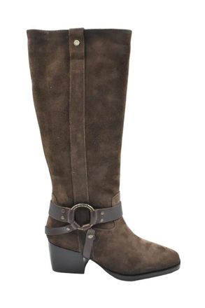 Janet & Janet Stiefel - Mid-Calf Suede Boots With Decorative Strap - Gr. 37 (EU) - in Schwarz - f&uuml;r Damen