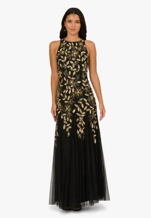 Adrianna Papell Abendkleid Halter Bead Godet Dress Raffiniert und auff&auml;llig