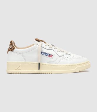 Autry Baskets Medalist Low Lea Suecolleg White Leoprint