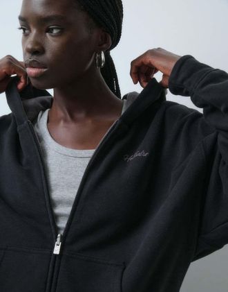 Hollister hoodie r&eacute;versible oversize noir et gris