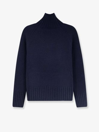 Max Mara Womens Turtleneck Sweater Smmmantova Blue Wool