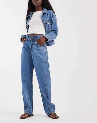Wrangler jean barrel super ample bleu moyen