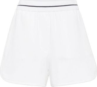 Brunello Cucinelli Shorts mit Streifendetail und lockerer Passform - Wei&szlig;