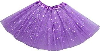 Generic Robe tutu pour filles en tulle doux &agrave; plusieurs couches - Jupe courte &agrave; volants - Taille &eacute;lastique - Ourlet &agrave; volants - Jupon confortable, F, 2-8 ans