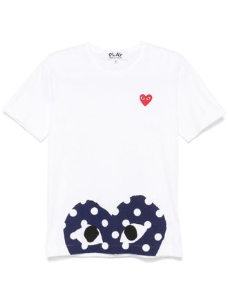 Comme Des Garçons t-shirt en coton à imprimé coeur - Blanc