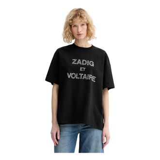 Zadig&Voltaire Femme, Tops, Noir, Taille: 38/40 FR Tedda Tc Z Coton T-shirt