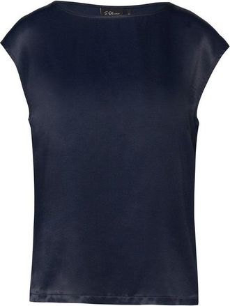 s.Oliver Kurzarmshirt T-Shirt &Auml;rmelloses Viskose-Shirt im Fabricmix